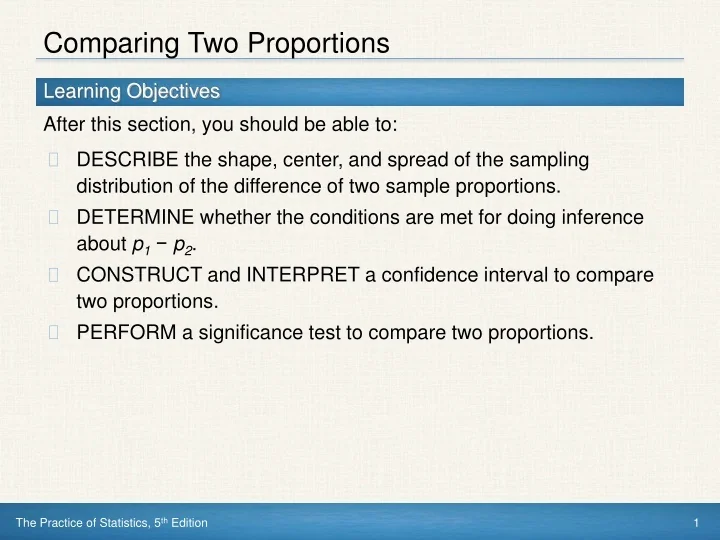 PPT - Comparing Two Proportions PowerPoint Presentation, free download ...