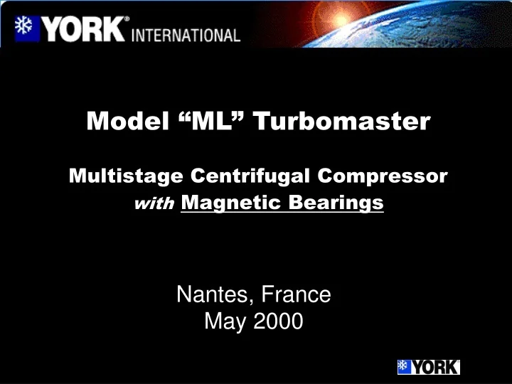 PPT - Model “ML” Turbomaster Multistage Centrifugal Compressor with ...