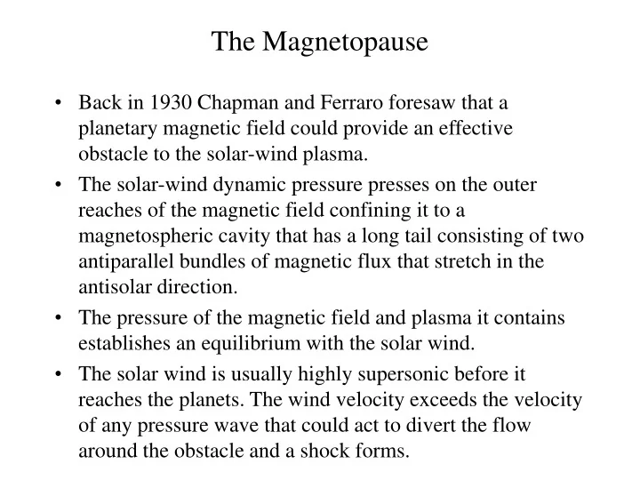 PPT - The Magnetopause PowerPoint Presentation, free download - ID:9519117