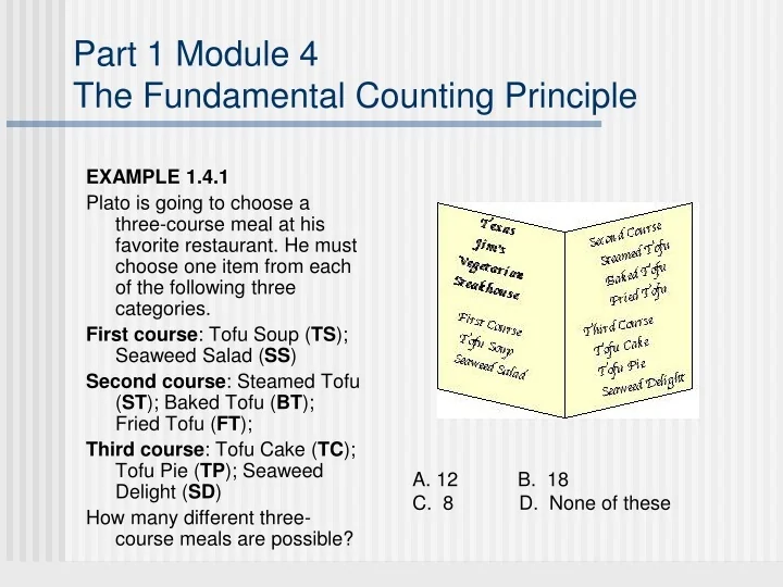 PPT - Part 1 Module 4 The Fundamental Counting Principle PowerPoint ...