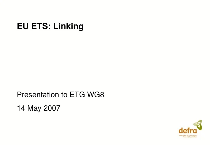PPT - EU ETS: Linking PowerPoint Presentation, free download - ID:9519581