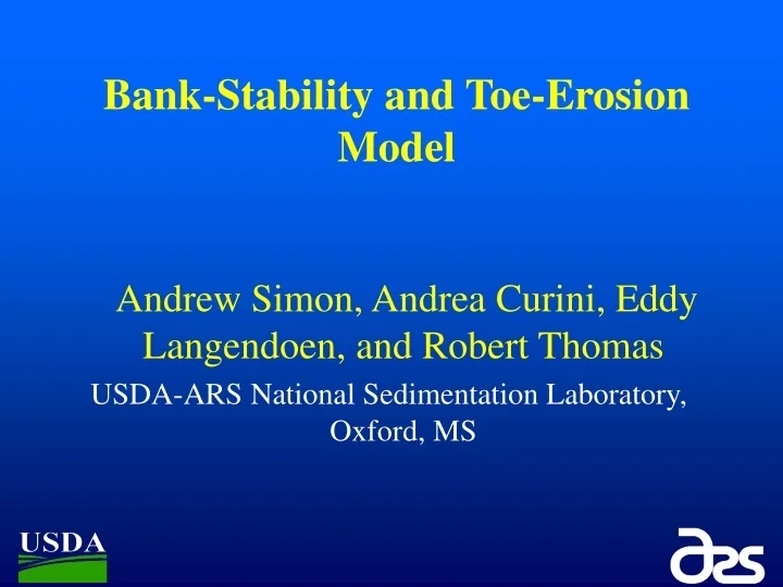 PPT - Bank-Stability and Toe-Erosion Model PowerPoint Presentation ...