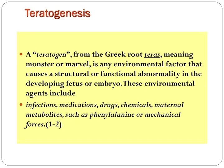 PPT - Teratogenesis PowerPoint Presentation, free download - ID:9520182