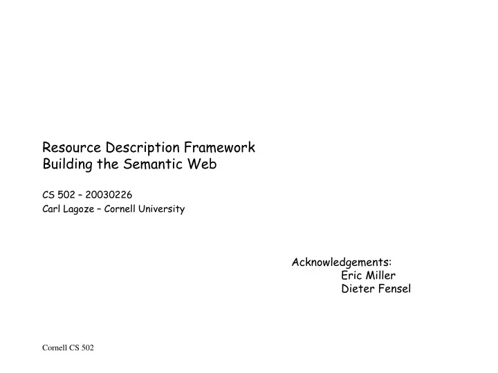 Ppt Resource Description Framework Building The Semantic Web Powerpoint Presentation Id9520639