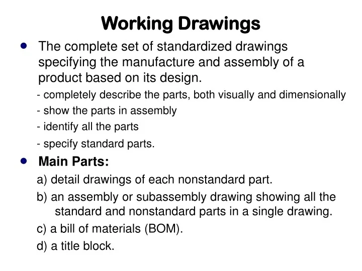 PPT - Working Drawings PowerPoint Presentation, free download - ID:9521695