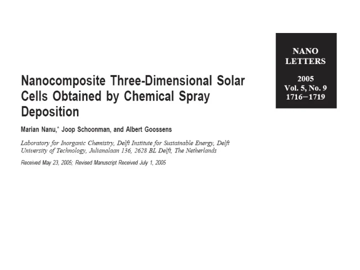 PPT - Three-Dimentional (3D) Solar Cell PowerPoint Presentation, free ...