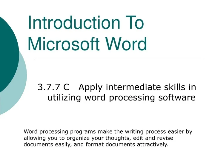 PPT - Introduction To Microsoft Word PowerPoint Presentation, free ...