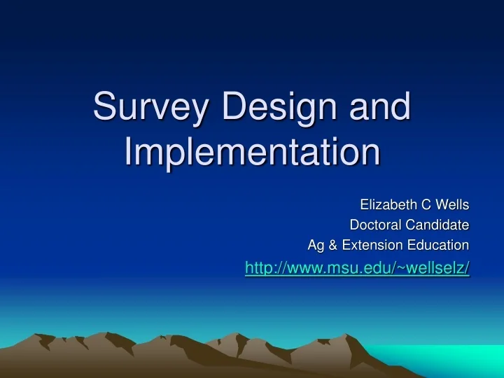 PPT - Survey Design and Implementation PowerPoint Presentation, free ...