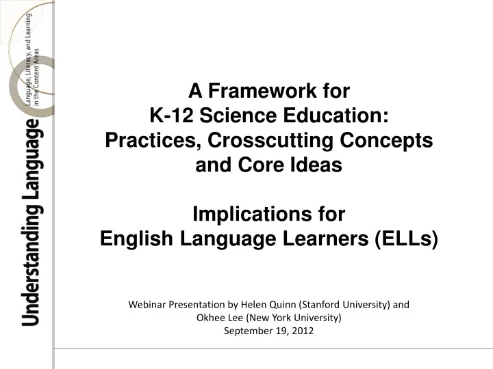 PPT - A Framework for K-12 Science Education: Practices, Crosscutting ...