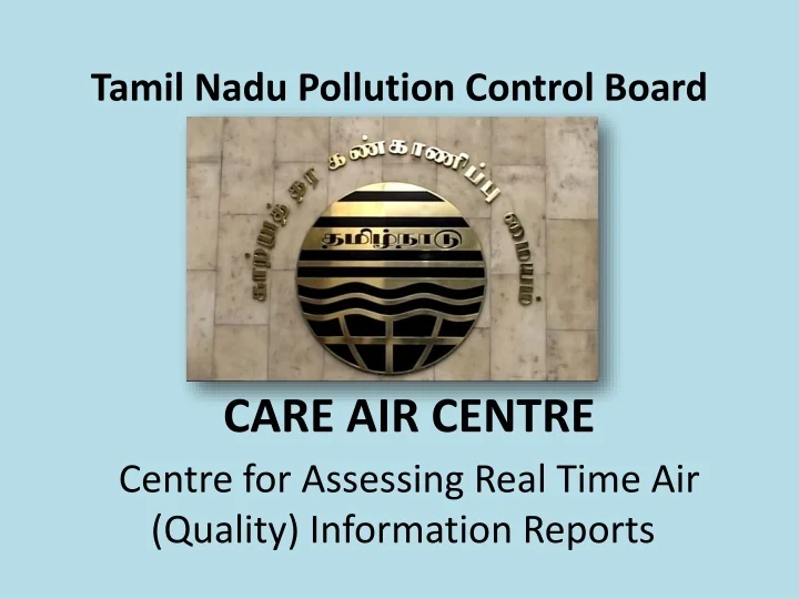 PPT - Tamil Nadu Pollution Control Board PowerPoint Presentation, free ...
