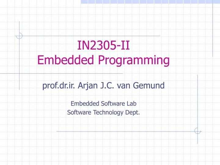 PPT - IN2305-II Embedded Programming PowerPoint Presentation, free ...
