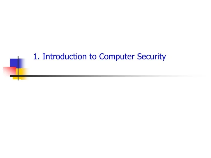 PPT - 1. Introduction to Computer Security PowerPoint Presentation ...