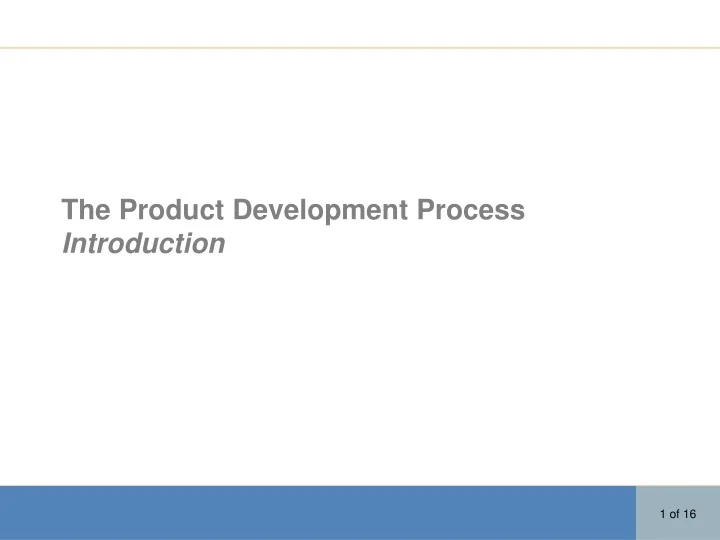 PPT - The Product Development Process Introduction PowerPoint ...