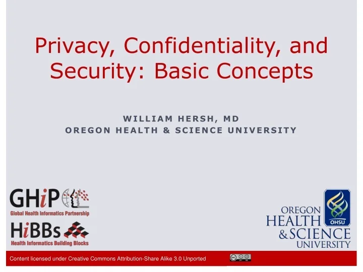 PPT - Privacy, Confidentiality, and Security: Basic Concepts PowerPoint ...