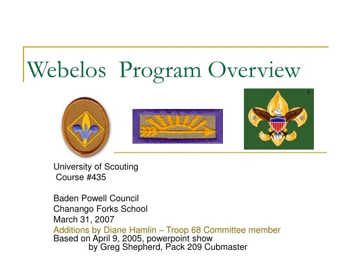 PPT - Webelos Program Overview PowerPoint Presentation, free download ...