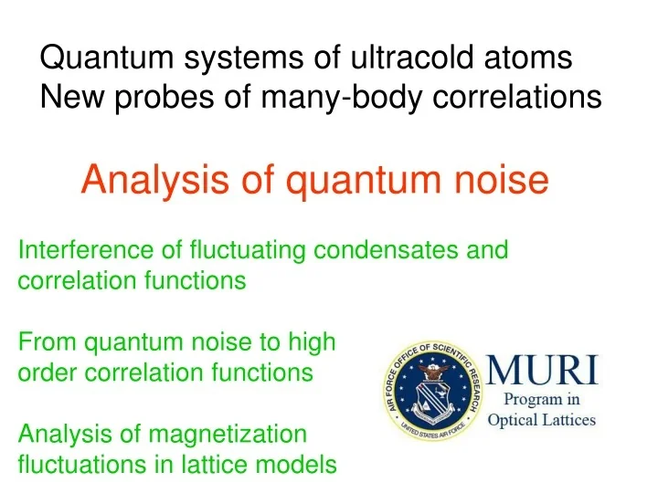PPT - Analysis of quantum noise PowerPoint Presentation, free download ...