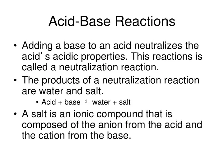 PPT - Acid-Base Reactions PowerPoint Presentation, free download - ID ...