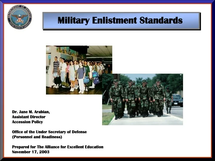 PPT - Military Enlistment Standards PowerPoint Presentation, free ...