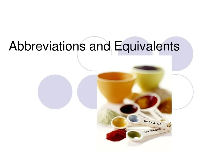 PPT - Abbreviations and Equivalents PowerPoint Presentation, free ...