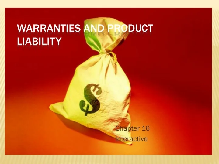 PPT - Warranties and Product Liability PowerPoint Presentation, free ...