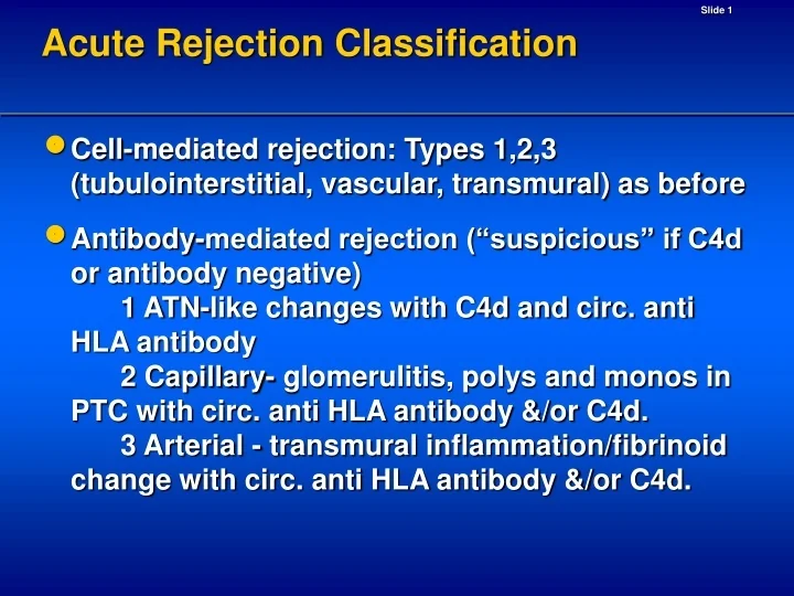 PPT - Acute Rejection Classification PowerPoint Presentation, free ...