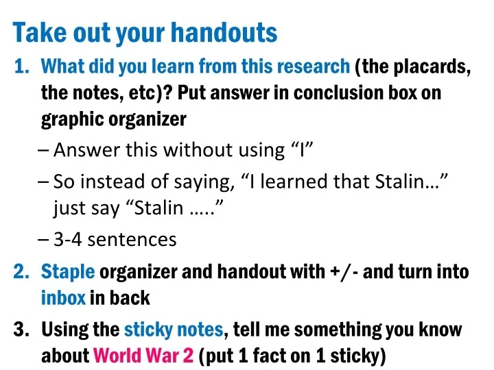 PPT - Take out your handouts PowerPoint Presentation, free download ...