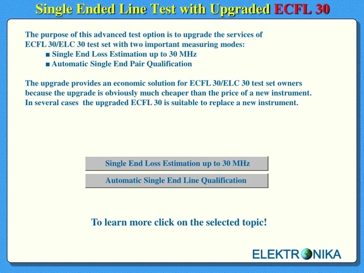 PPT - Single Ended Line Test with Upgraded ECFL 30 PowerPoint ...