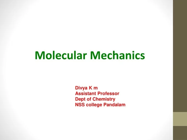 PPT - Molecular Mechanics PowerPoint Presentation, free download - ID ...