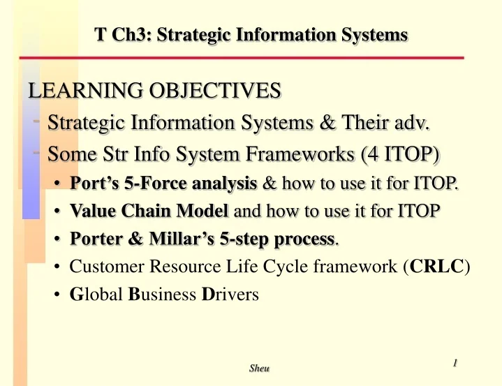 PPT - T Ch3: Strategic Information Systems PowerPoint Presentation ...