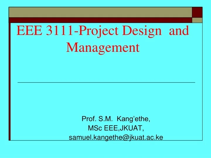 PPT - EEE 3111-Project Design and Management PowerPoint Presentation ...