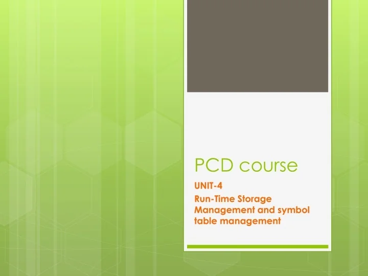 PPT - PCD course PowerPoint Presentation, free download - ID:9536001