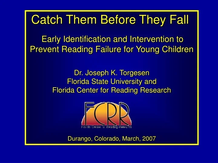 PPT - Catch Them Before They Fall PowerPoint Presentation, free ...