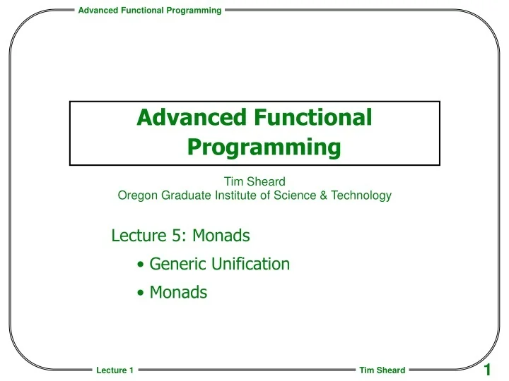 PPT - Advanced Functional Programming PowerPoint Presentation, free ...