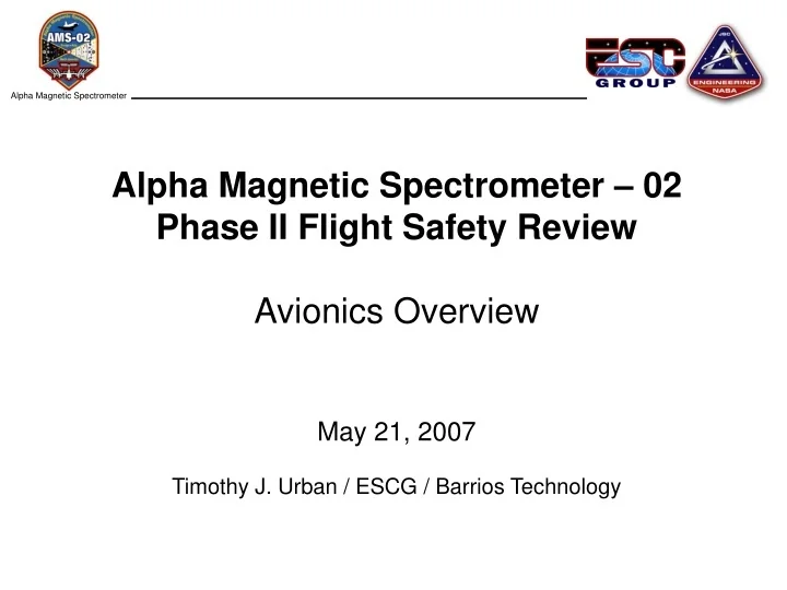 PPT - Alpha Magnetic Spectrometer – 02 Avionics Outline PowerPoint ...