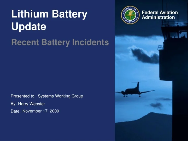PPT - Lithium Battery Update PowerPoint Presentation, free download ...