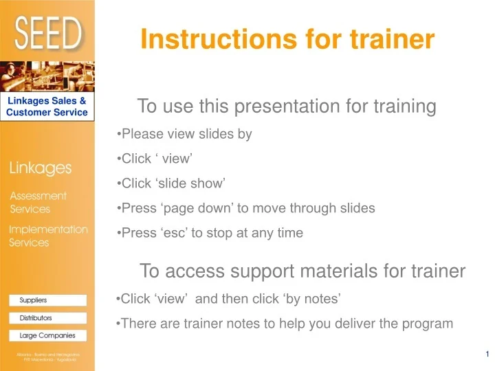 PPT - Instructions for trainer PowerPoint Presentation, free download ...