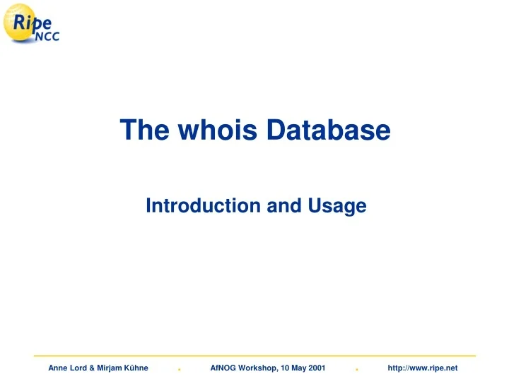 PPT - The whois Database PowerPoint Presentation, free download - ID ...