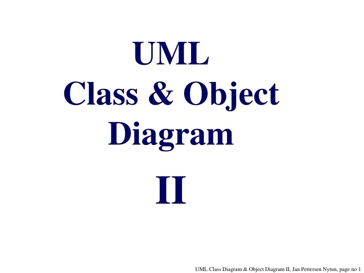 PPT - UML Class & Object Diagram II PowerPoint Presentation, free ...