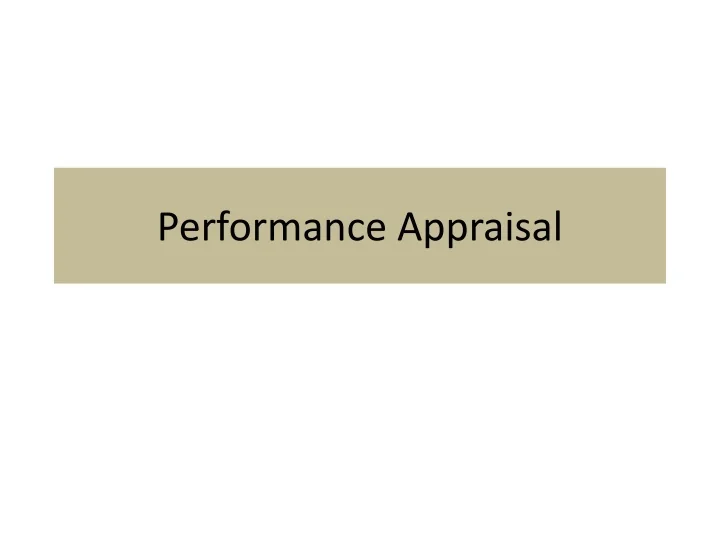 PPT - Performance Appraisal PowerPoint Presentation, free download - ID ...