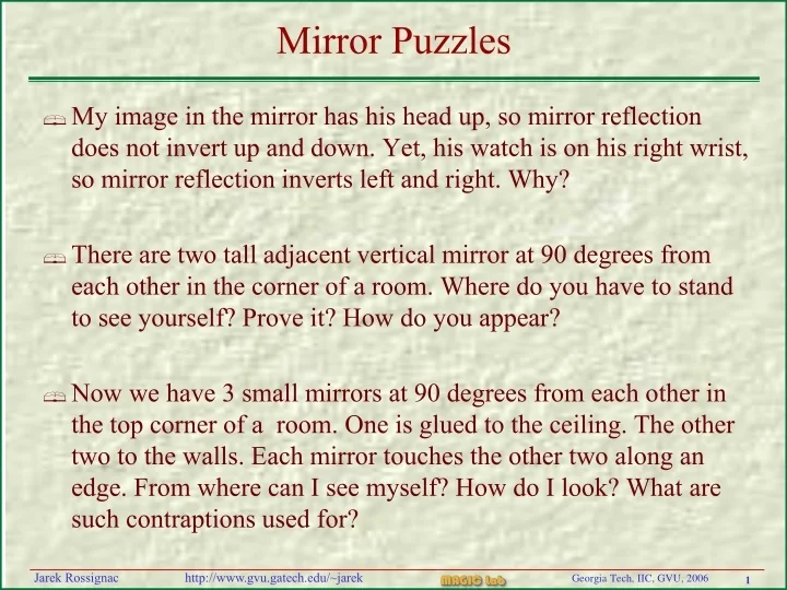 PPT - Mirror Puzzles PowerPoint Presentation, free download - ID:9543246