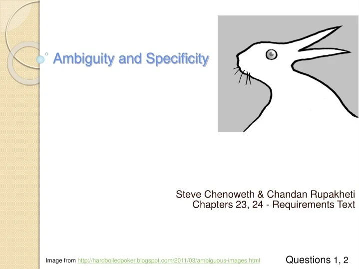 PPT - Ambiguity and Specificity PowerPoint Presentation, free download ...