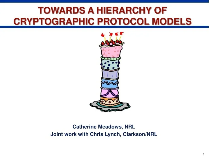 PPT - TOWARDS A HIERARCHY OF CRYPTOGRAPHIC PROTOCOL MODELS PowerPoint Presentation - ID:9548393