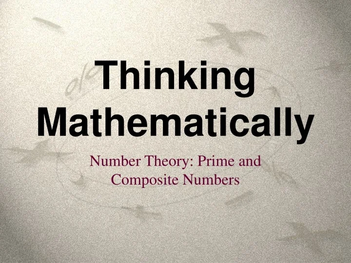 PPT - Thinking Mathematically PowerPoint Presentation, free download ...