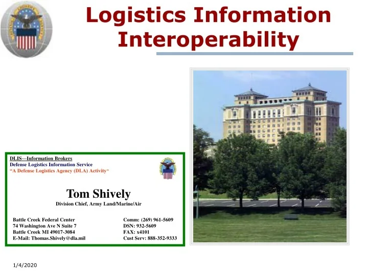 PPT - DLIS—Information Brokers Defense Logistics Information Service ...