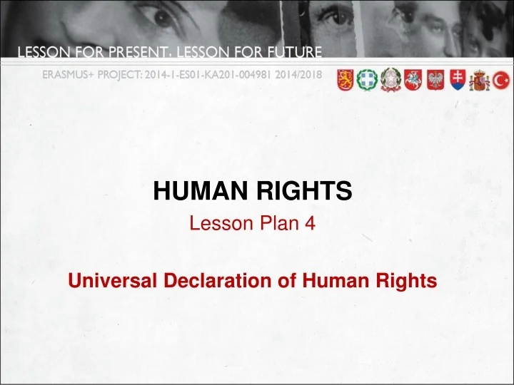 PPT - HUMAN RIGHTS Lesson Plan 4 Universal Declaration of Human Rights ...