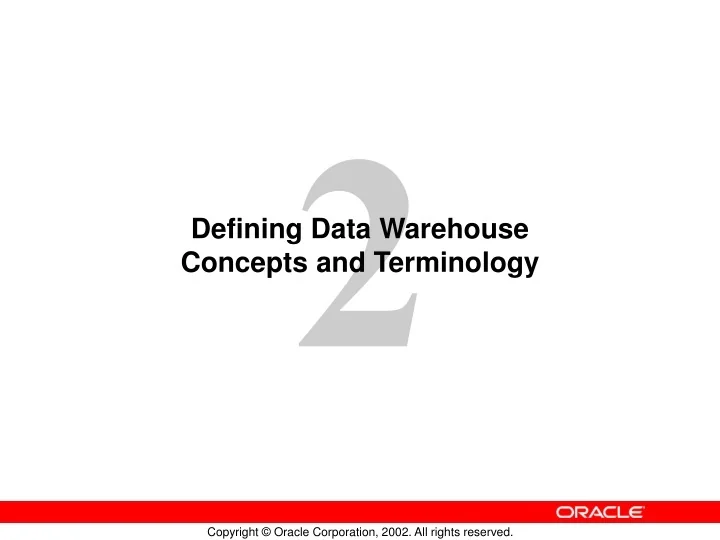 PPT - Defining Data Warehouse Concepts and Terminology PowerPoint ...