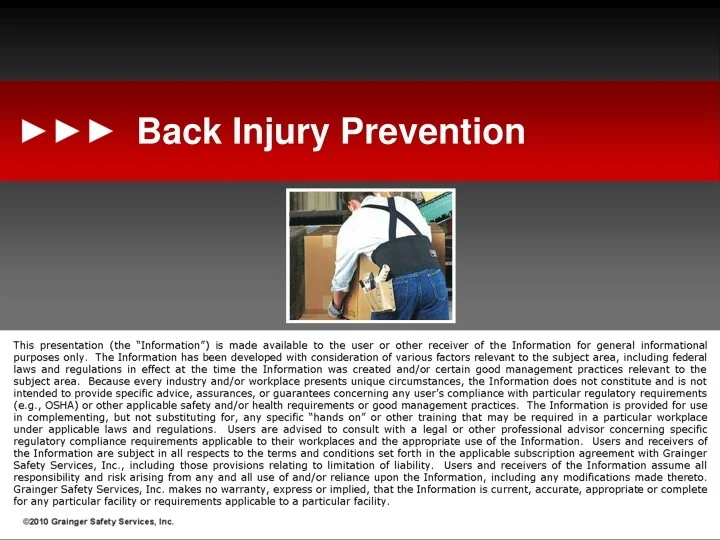 PPT - Back Injury Prevention PowerPoint Presentation, free download ...