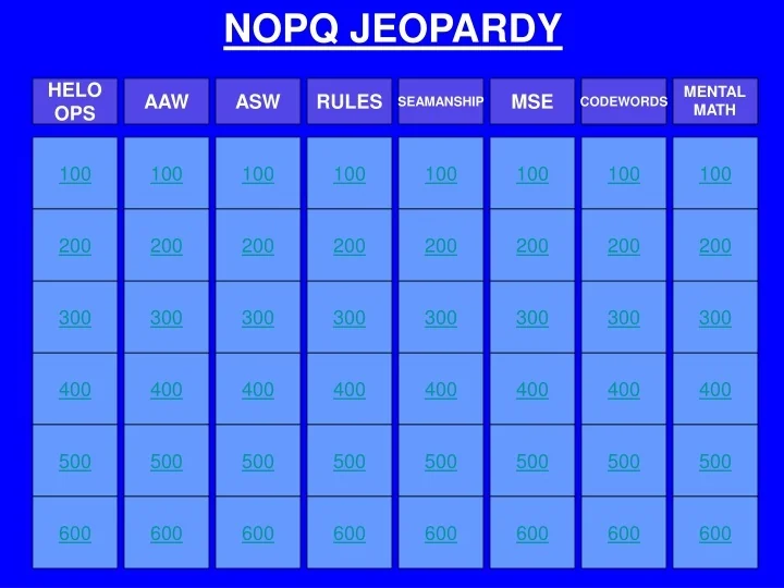 PPT - NOPQ JEOPARDY PowerPoint Presentation, free download - ID:9554374