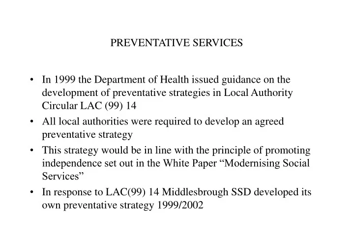 PPT - PREVENTATIVE SERVICES PowerPoint Presentation, free download - ID ...