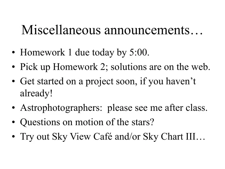 PPT - Miscellaneous announcements… PowerPoint Presentation, free ...